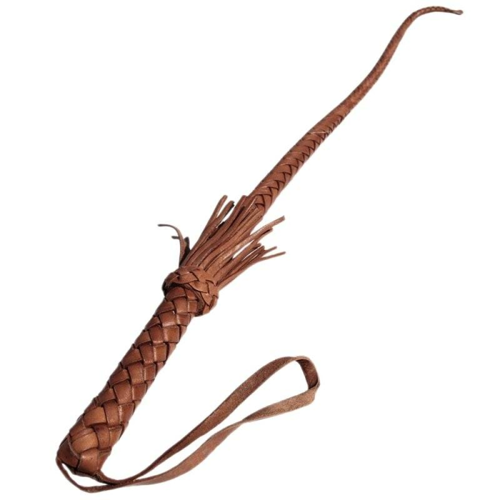 Chicote Longo de Couro Feito à Mão Equitação Hard Spanking - Chastity